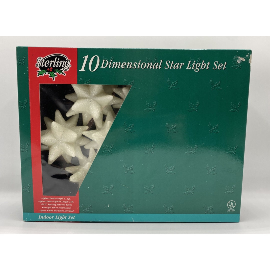 Sterling 10 Dimensional White Star Light Set Vintage Christmas - Etsy