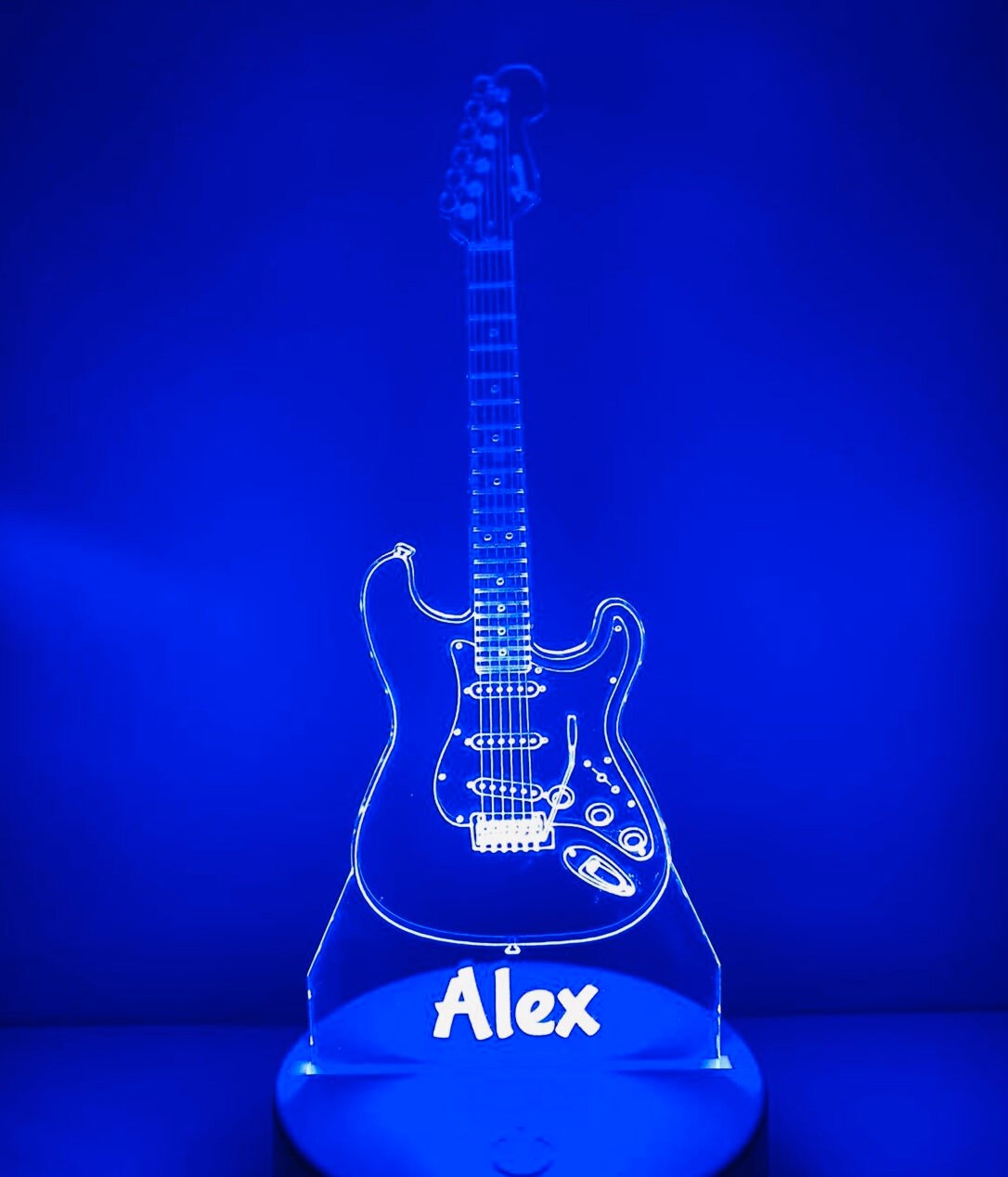 Personalised 3D Led Guitar Fender Stratocaster Night Light | Etsy UK