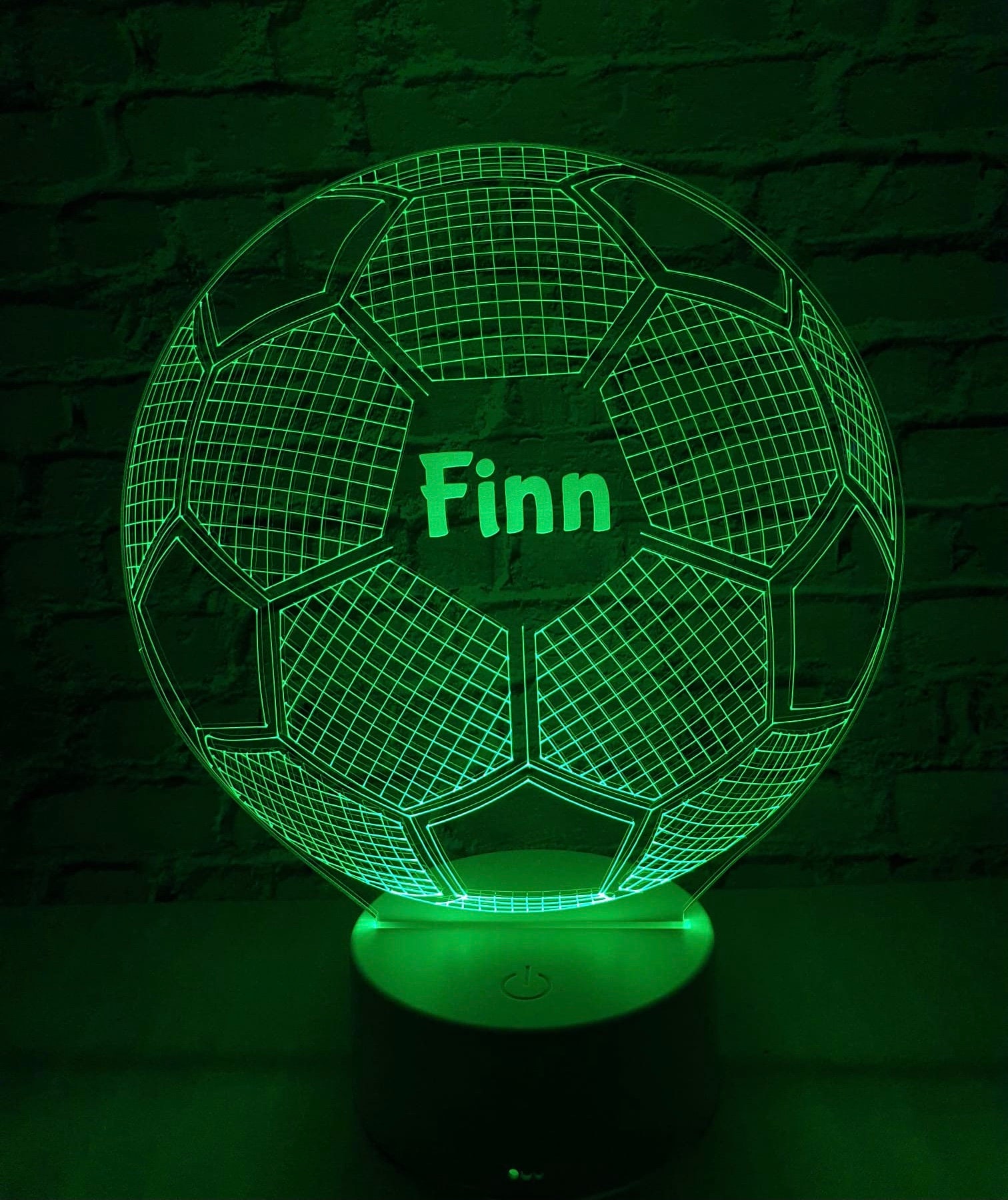 Personalised LED Football Night Light: Remote Control, Laser Engraved ...