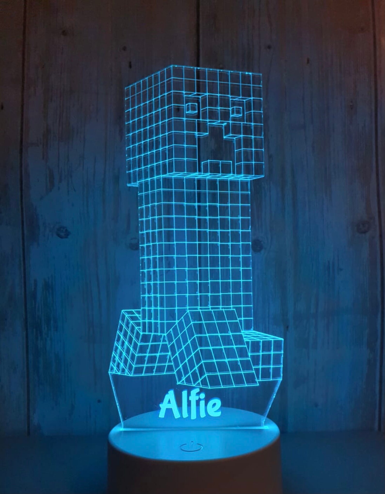 Personalised 3D Led Minecraft Creeper Night Light Illusion | Etsy
