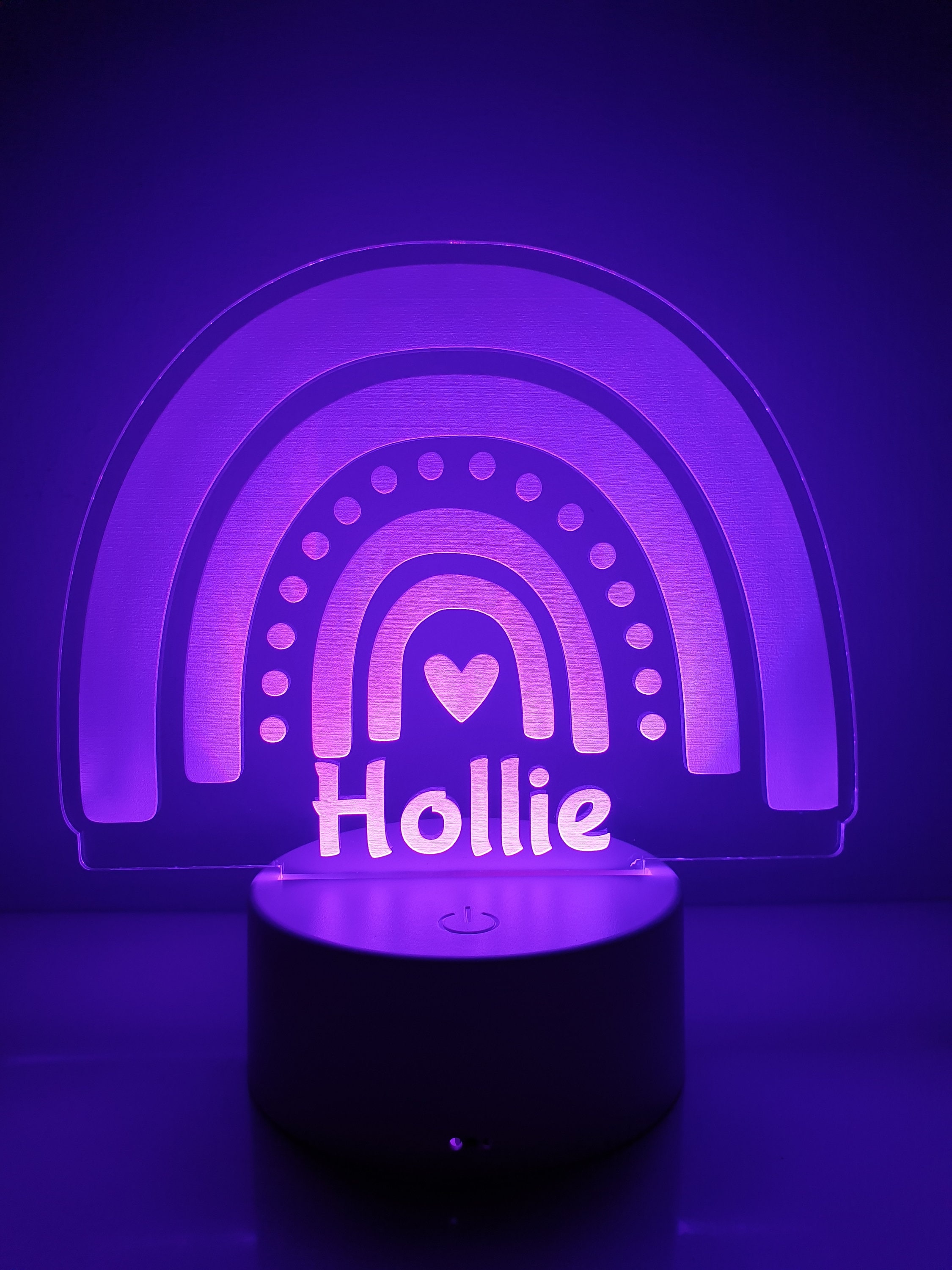 Personalised Colour Changing Rainbow Night Light LED Remote - Etsy UK