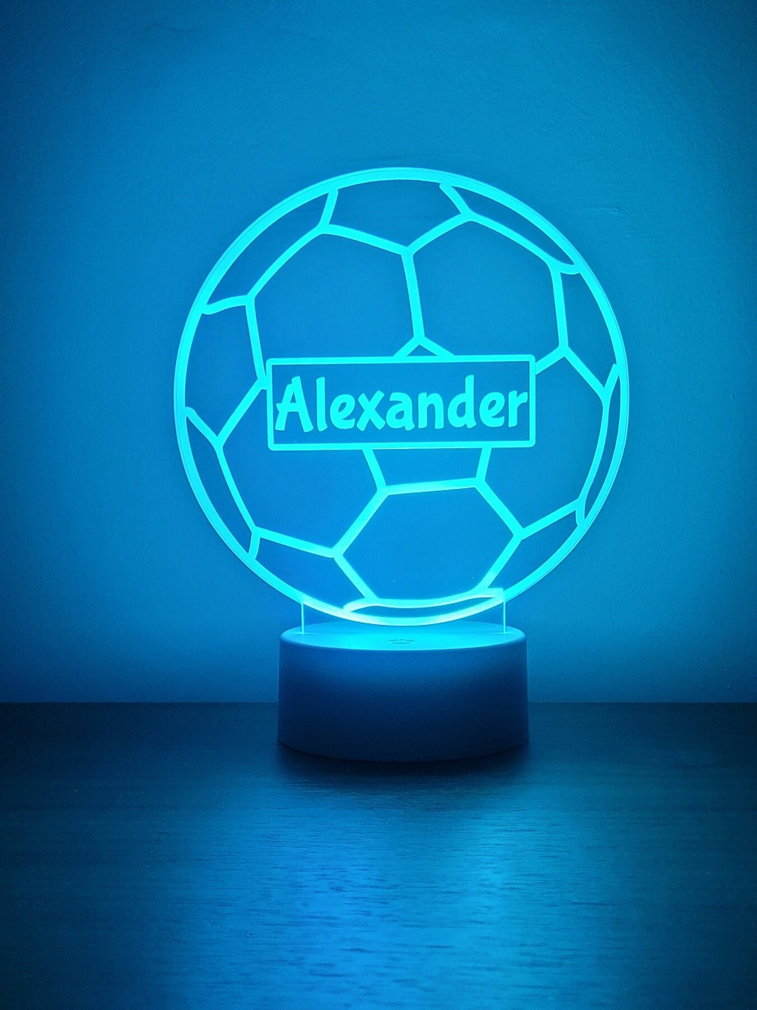 Personalised LED Football Night Light | Remote Controlled Lamp ...