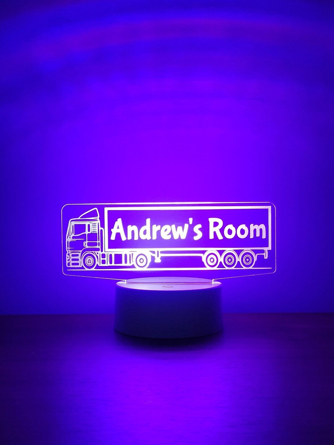 Personalised LED Delivery Truck Night Light Remote Controlled Lamp ...