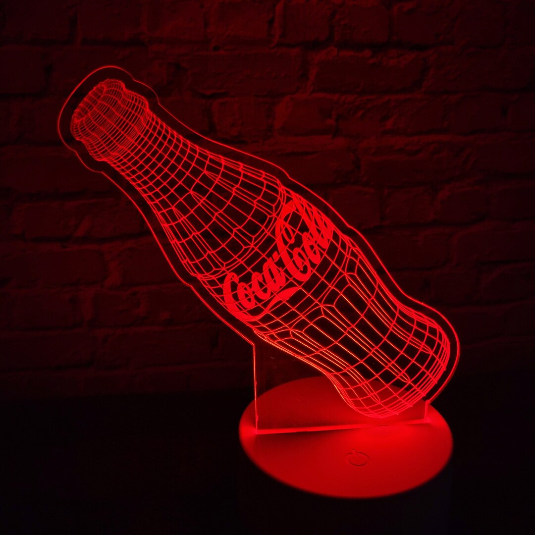 Personalised Coca-cola LED Light – Color Changing Remote Control Lamp ...