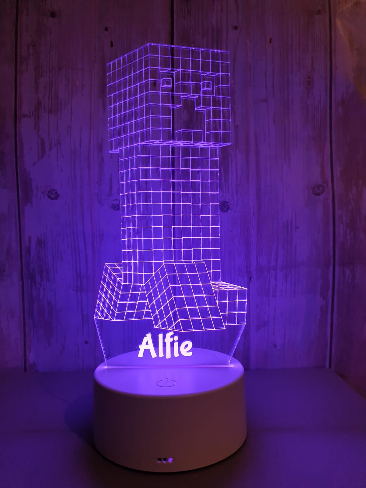 Personalised 3D Led Minecraft Creeper Night Light Illusion | Etsy