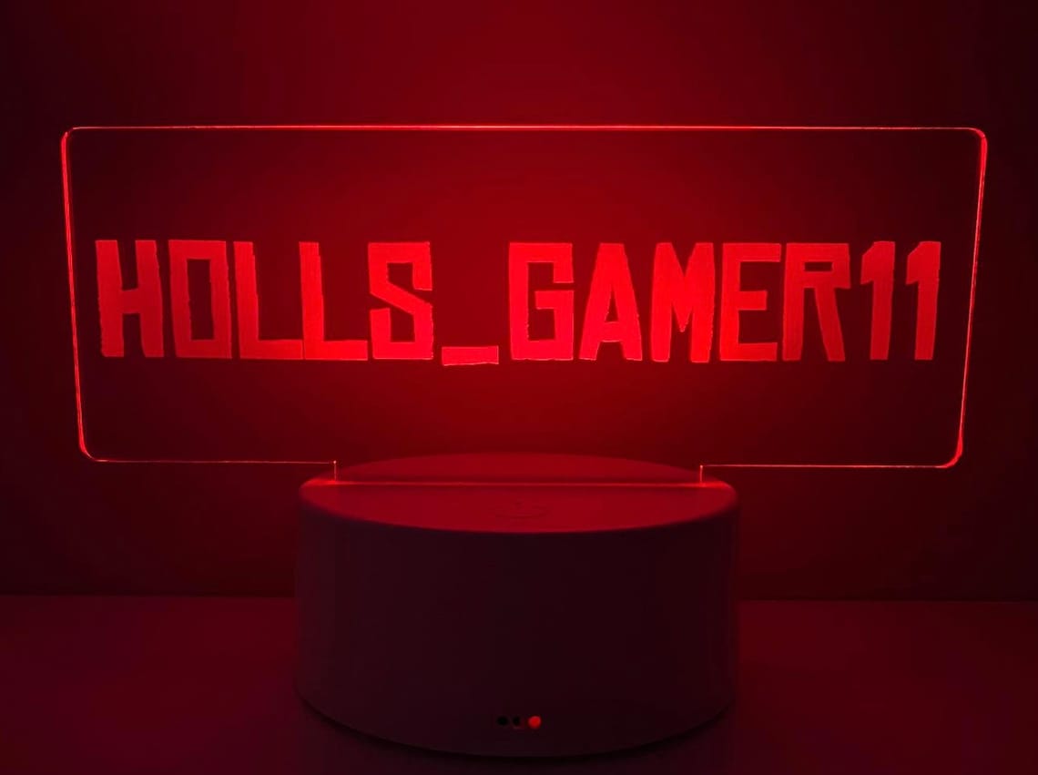 Personalised LED Gaming Name Tag Remote Control Night Light | Etsy