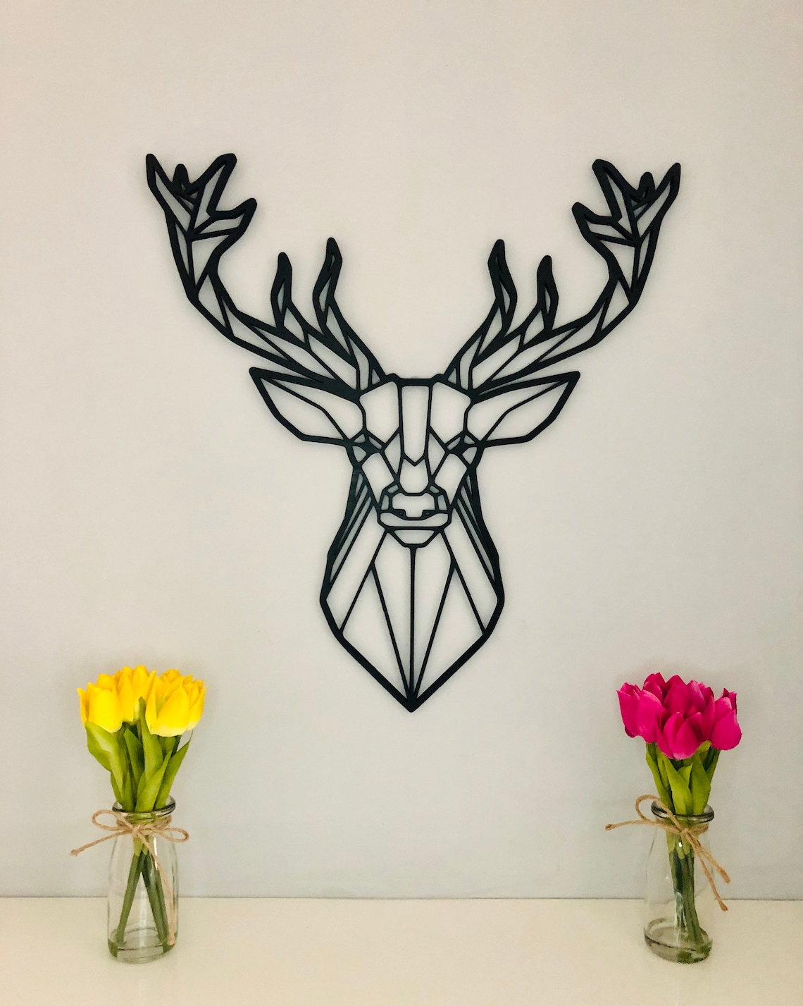 Geometric Stag Wooden Wall Art - Etsy UK