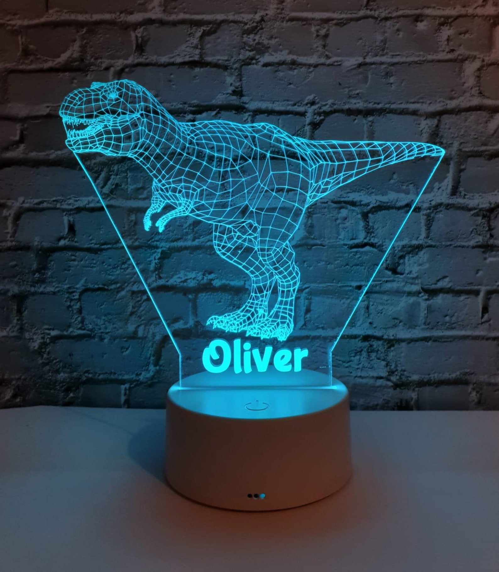 Personalised Dinosaur LED night light Remote Controlled Lamp | Etsy