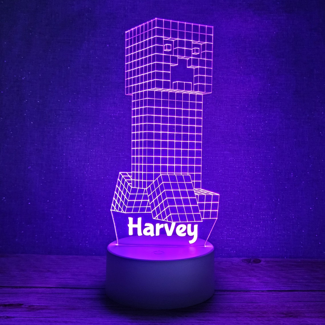 Personalised 3D Led Minecraft Creeper Night Light Illusion - Etsy