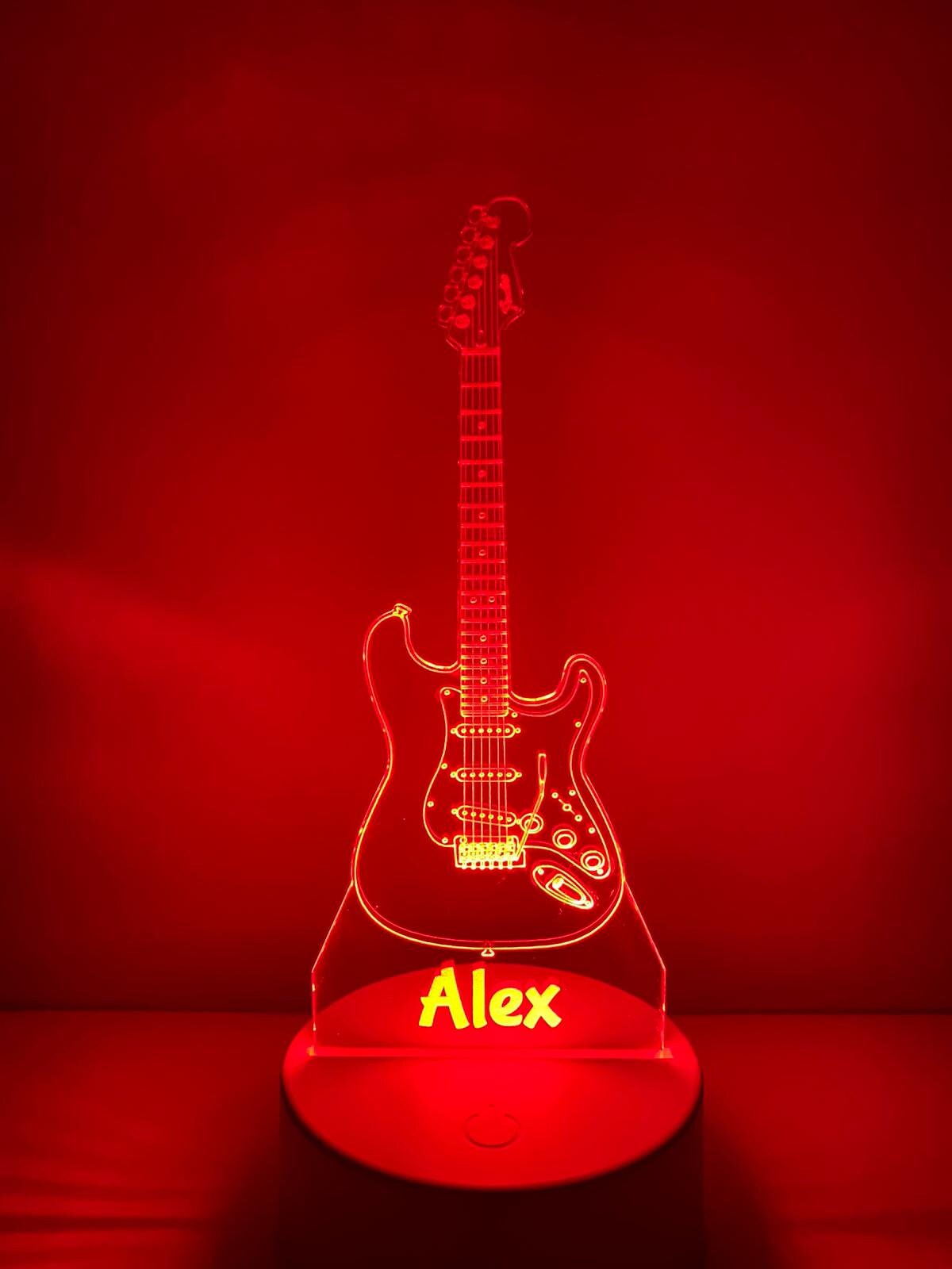 Personalised 3D Led Guitar Fender Stratocaster Night Light | Etsy UK