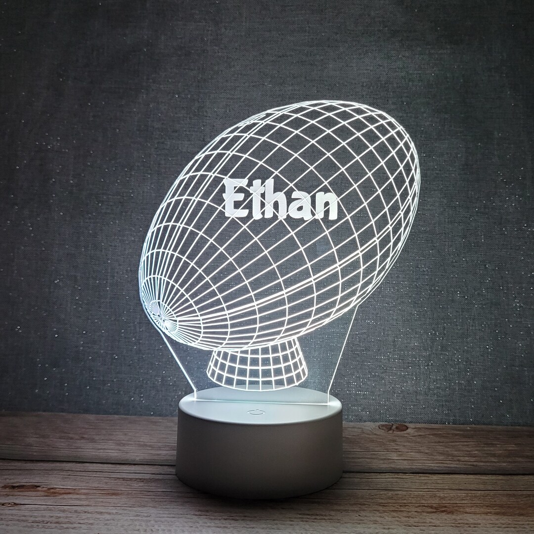 Personalised Rugby LED Night Light: Remote Controlled, Laser Engraved ...