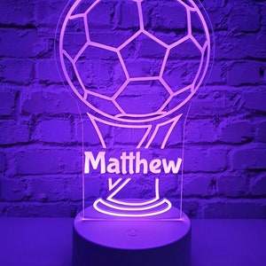 Personalised LED Football Trophy Night Light | Remote Controlled ...
