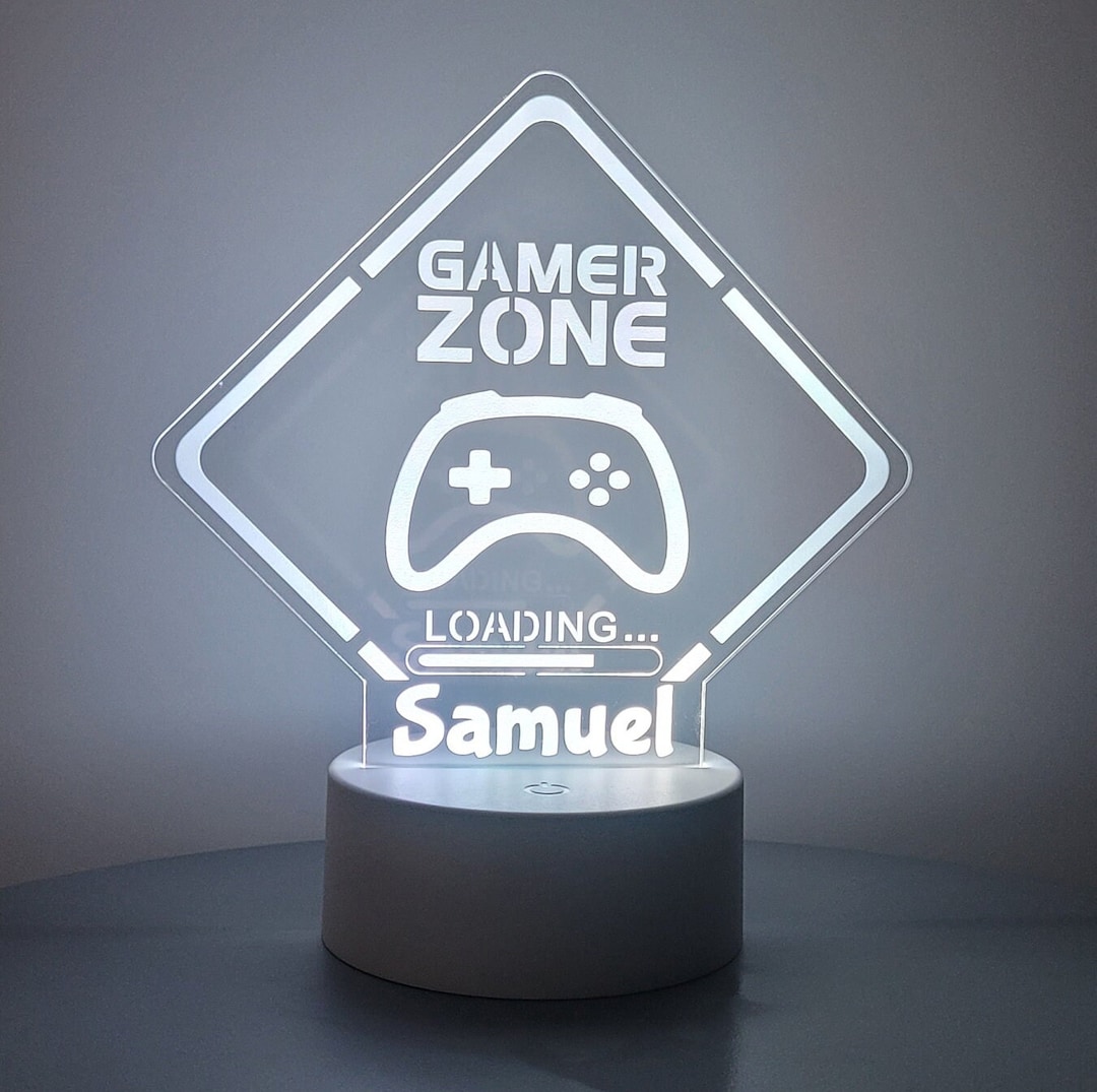 Personalised LED Gaming Name Tag Remote Control Night Light Video ...