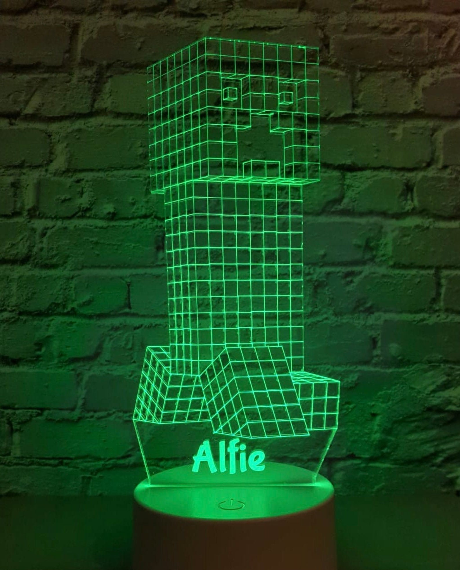 Personalised 3D Led Minecraft Creeper Night Light Illusion | Etsy