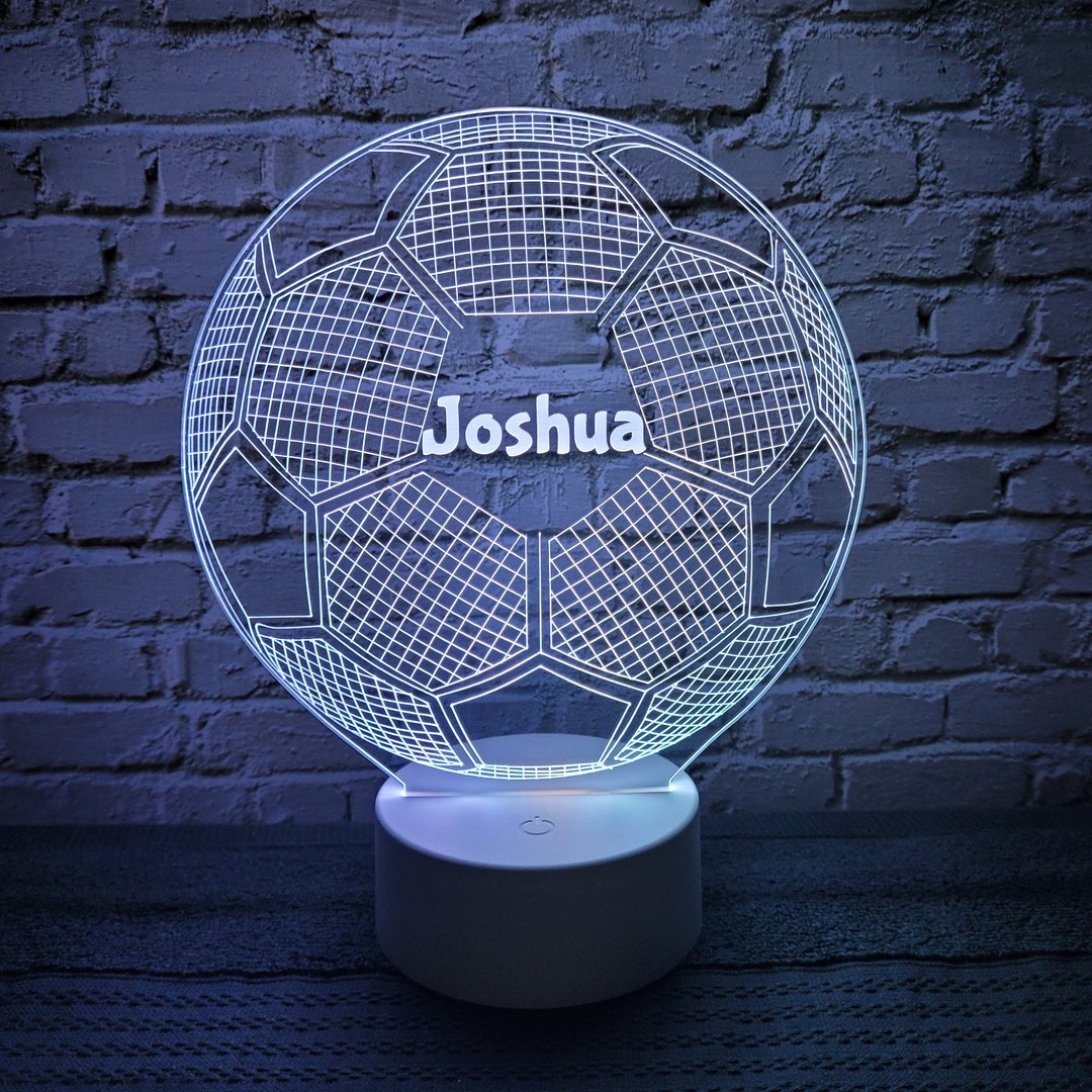 Personalised LED Football Night Light | Remote Controlled Lamp ...