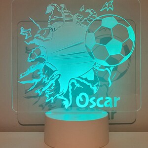 Personalised LED Football Night Light | Remote Controlled Lamp ...