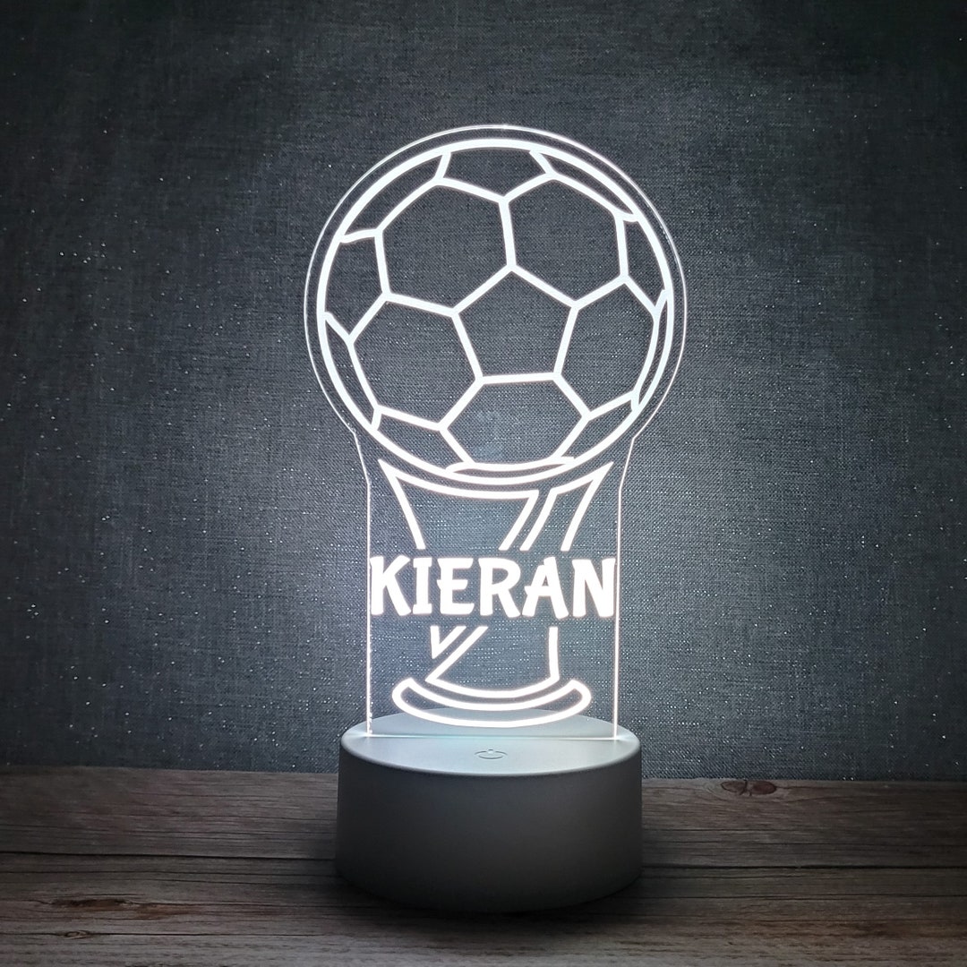 Personalised LED Football Trophy Night Light | Remote Controlled ...