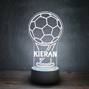 Personalised LED Football Trophy Night Light | Remote Controlled ...