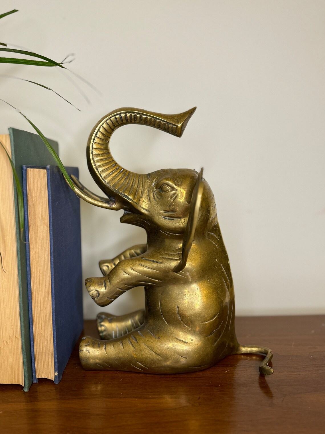 Brass Elephant Vintage Doorstop / Bookend - Etsy