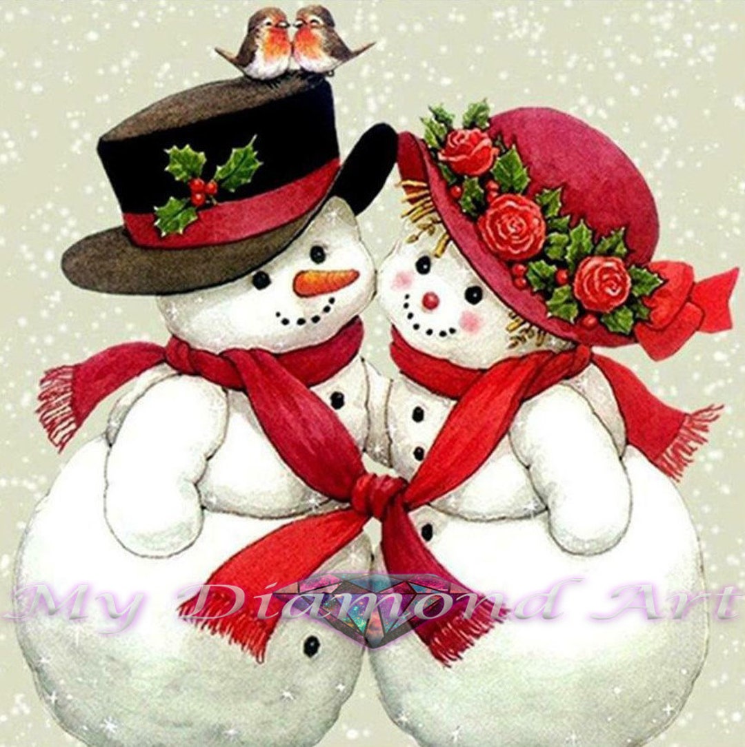 5D DIY My Diamond Art mr. and Mrs. Snowman Diamond Painting Kit NEW - Etsy