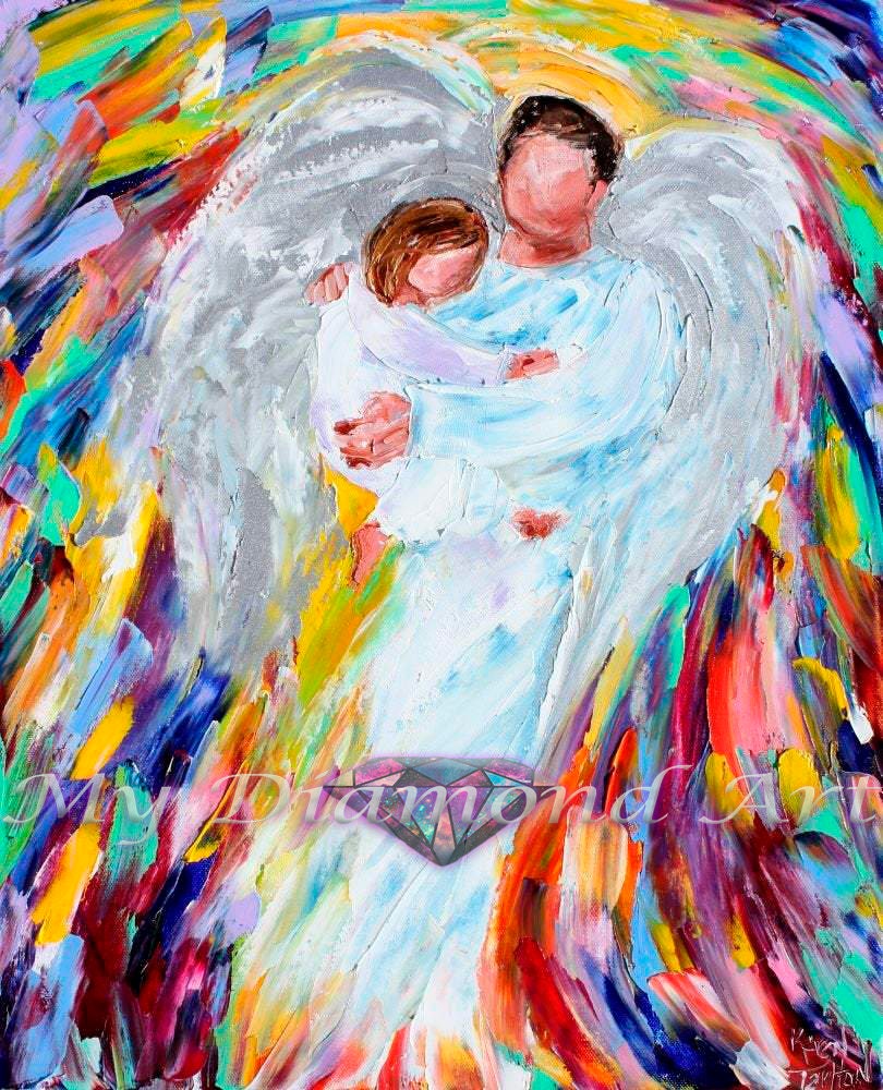 5D DIY My Diamond Art angel Father and Child Diamond - Etsy