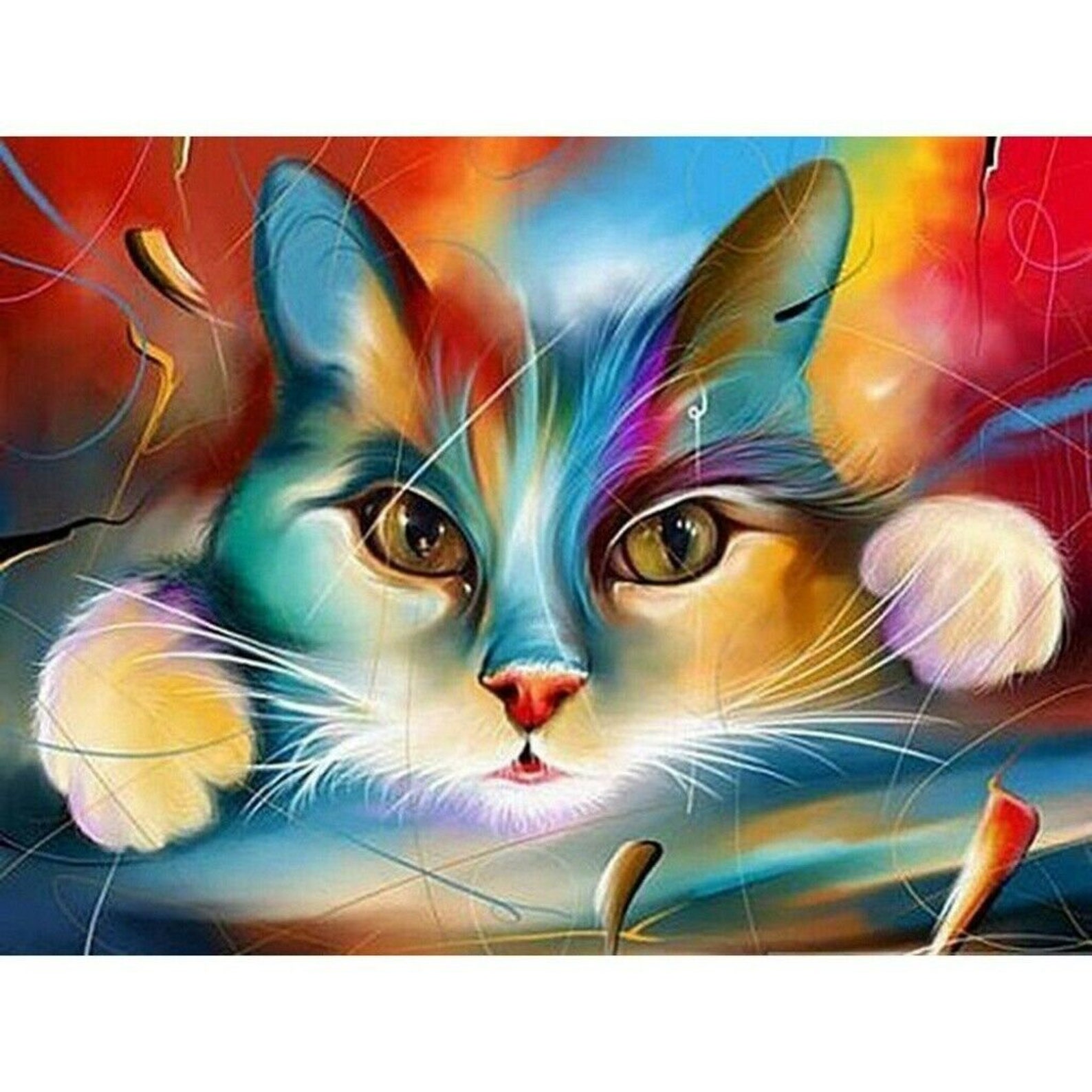 5D DIY My Diamond Art colorful Cat Painting Diamond Painting - Etsy