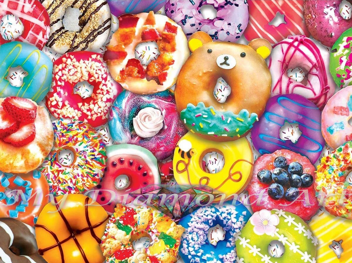 5D DIY My Diamond Art colorful Donuts Diamond Painting Kit - Etsy