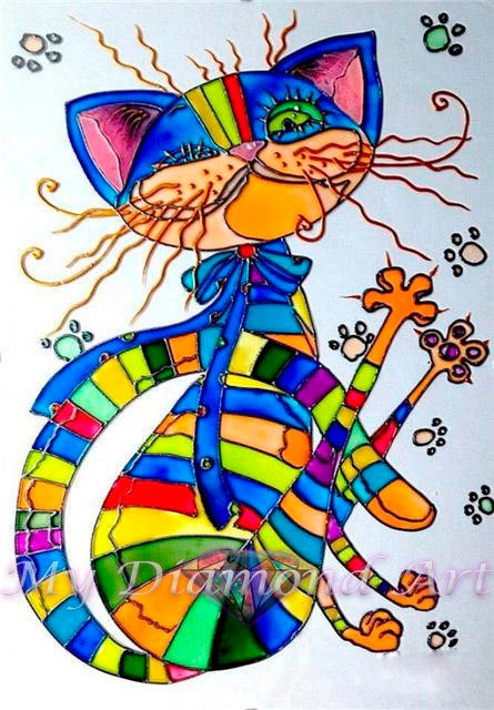 5D DIY My Diamond Art colorful Crazy Cat Diamond Painting - Etsy