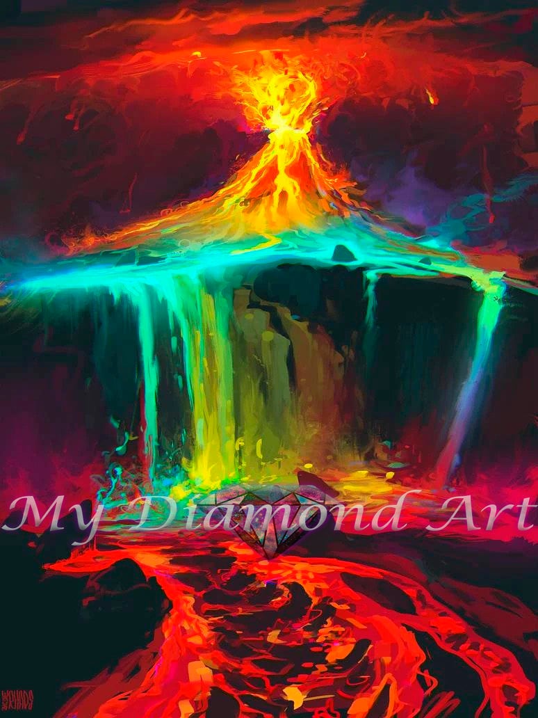 5D DIY My Diamond Art volcano Lava Diamond Painting Kit - Etsy