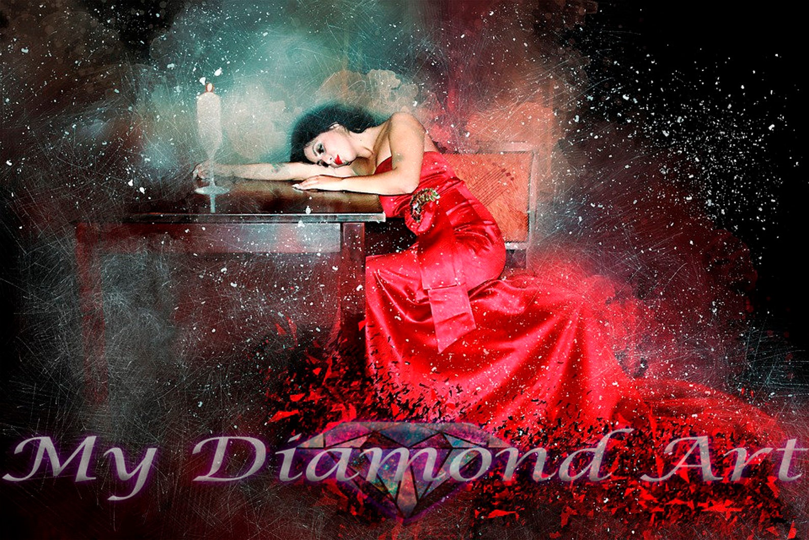 5D DIY My Diamond Art lady in A Red Dress Diamond Painting | Etsy