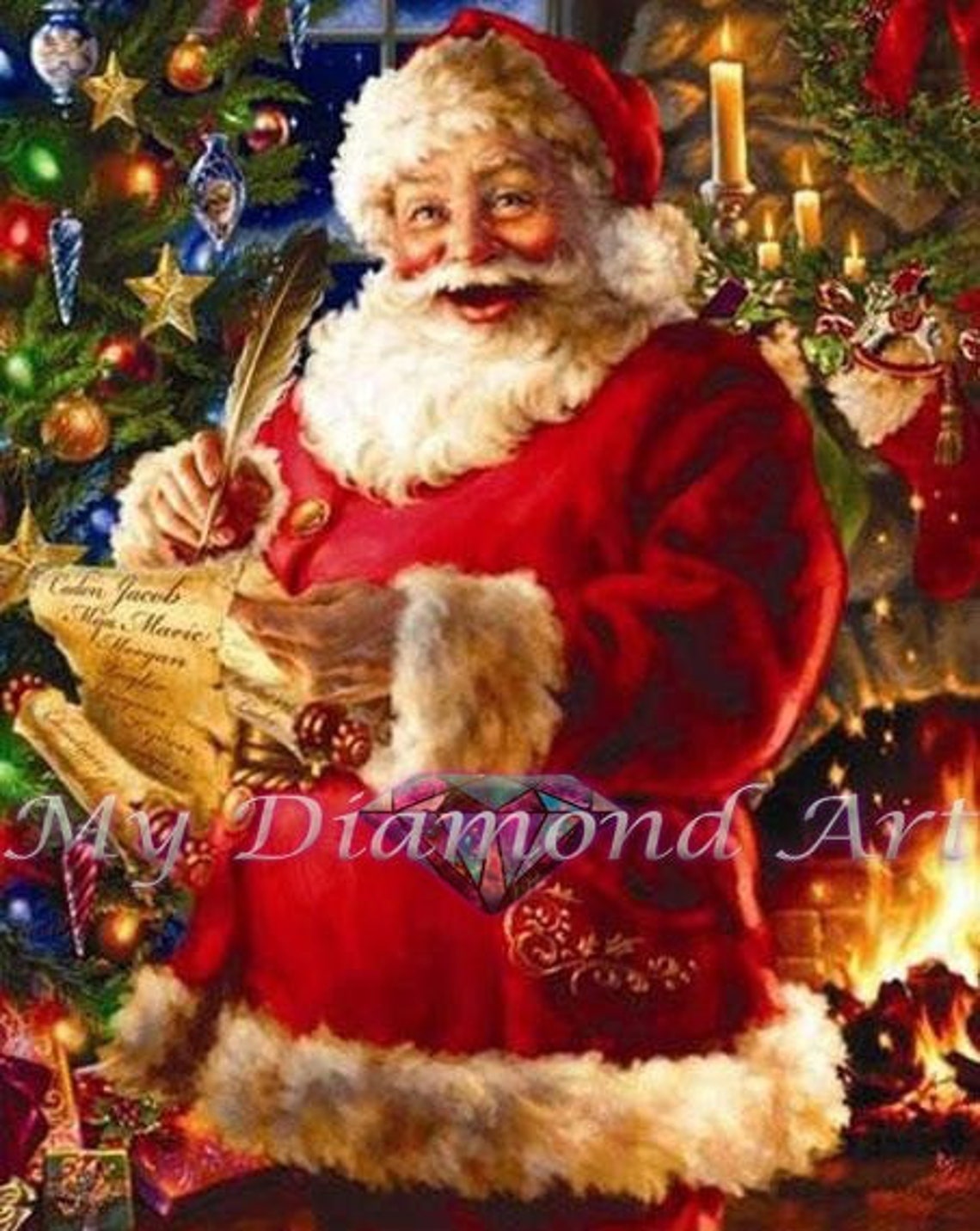 5D DIY My Diamond Art santa Claus Diamond Painting Kit NEW - Etsy