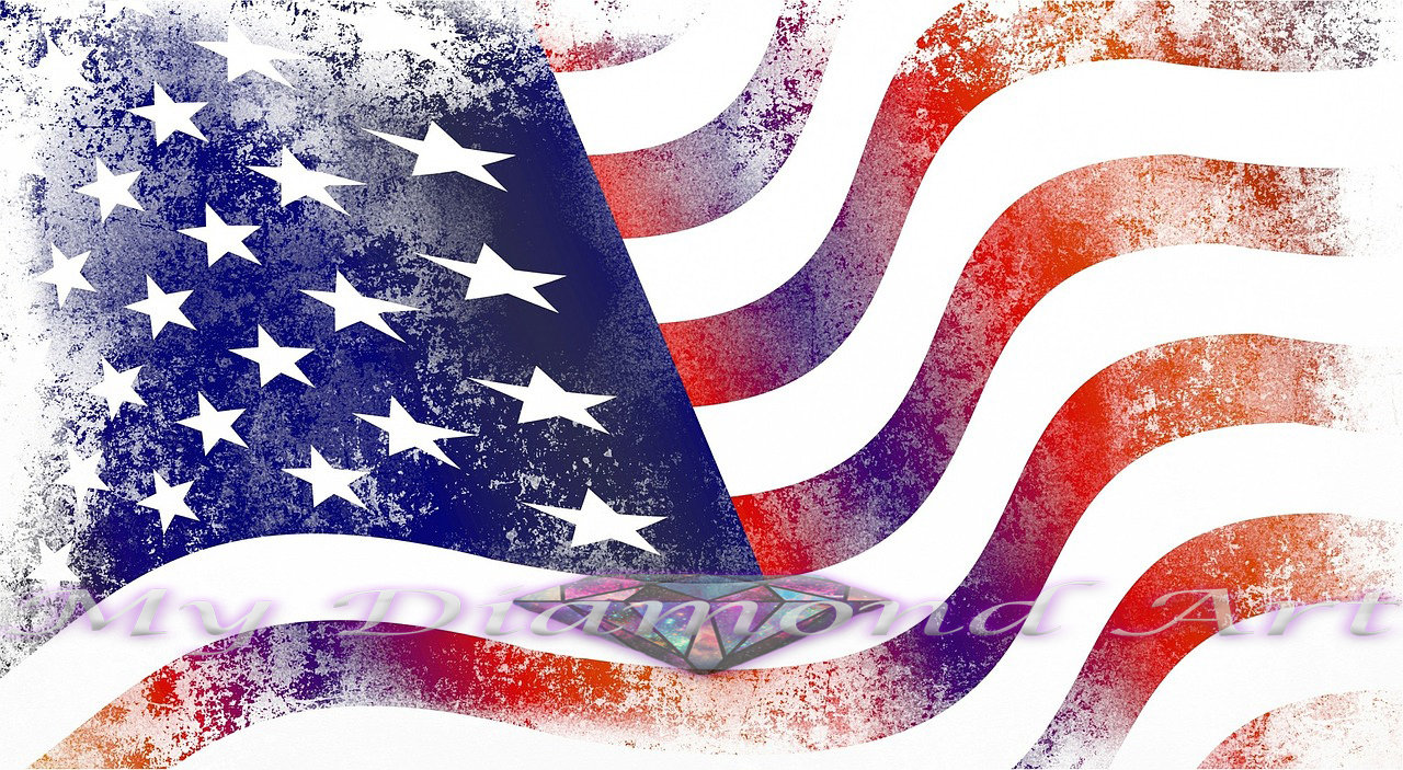 5D DIY My Diamond Art American Flag Diamond Painting Kit | Etsy