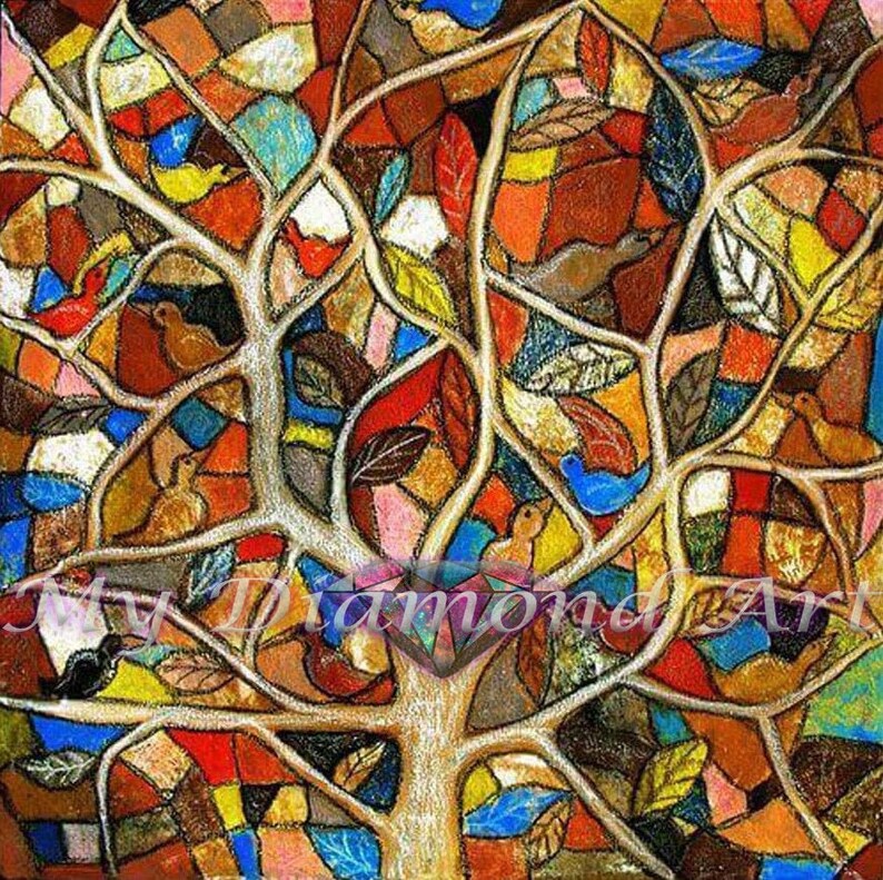 5D DIY My Diamond Art bird's Tree Diamond Painting Kit | Etsy