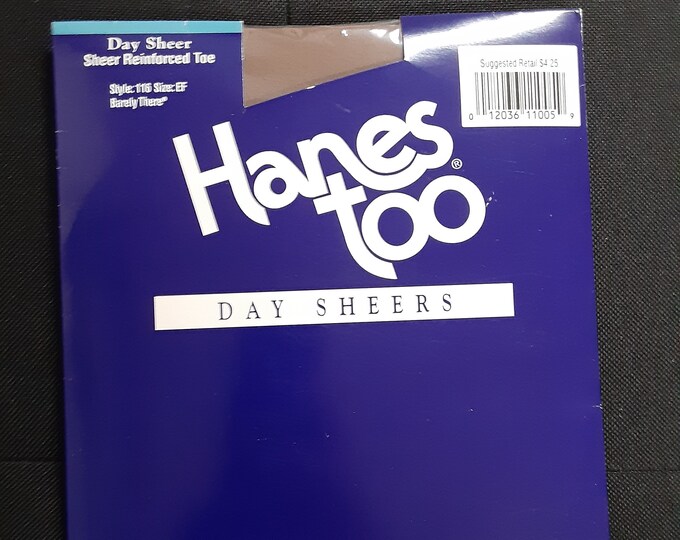 Vintage Hanes Too Day Sheer Barely There Size EF 100% Nylon Pantyhose ...