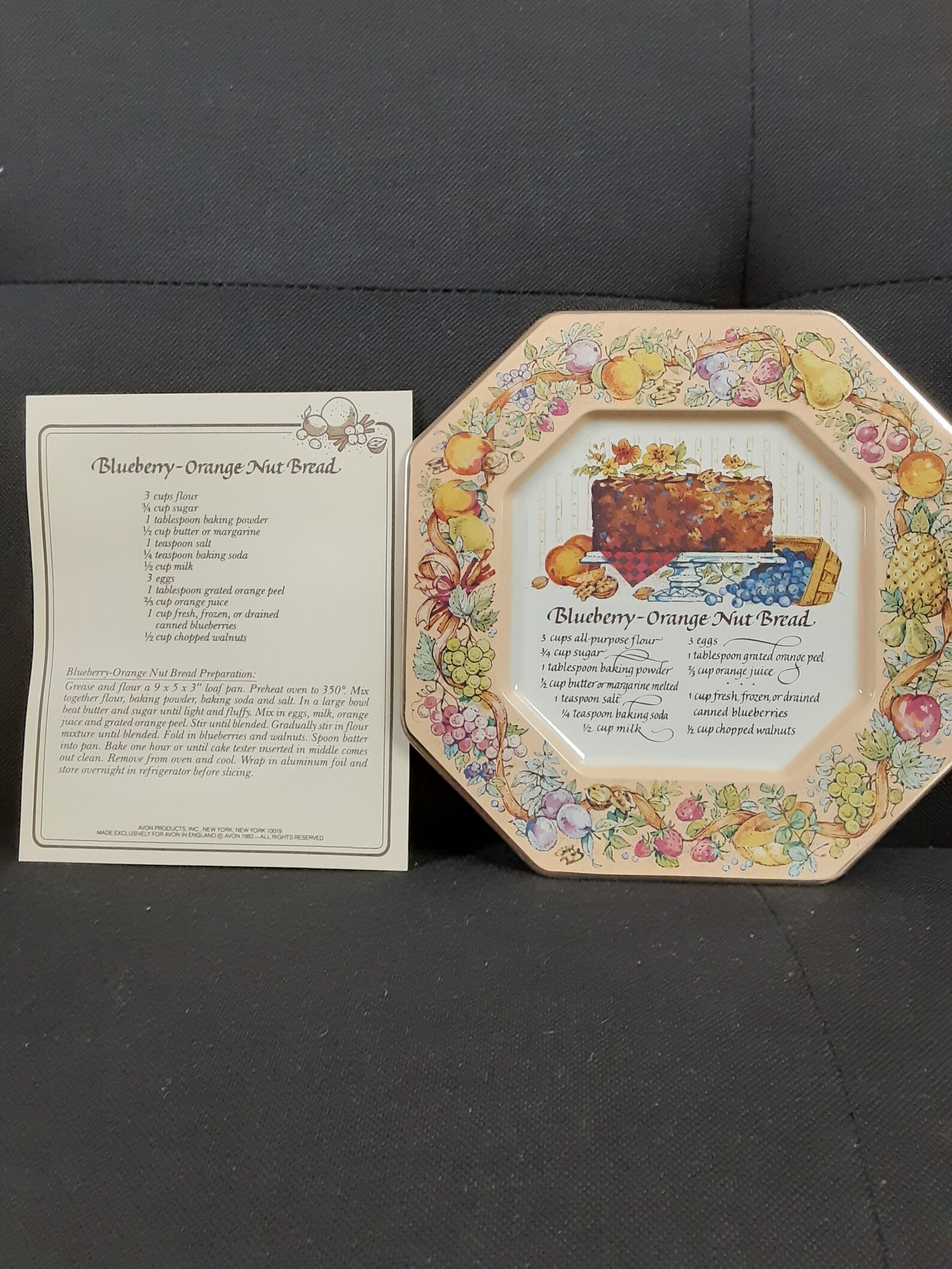 Vintage Avon Hospitality Sweets Recipe Plate New in Box Blueberry ...