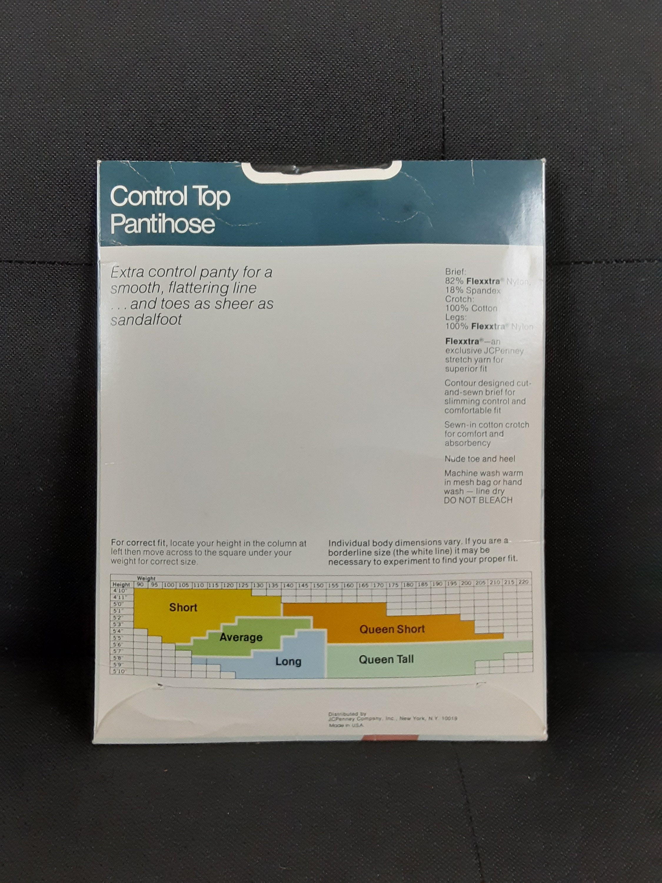 Vintage Jcpenney Control Top Pantyhose New in Package Suntan Average ...