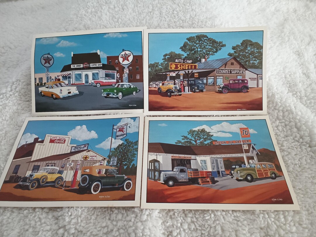 Vintage Lithographs of Classic Automobiles by Stan Cline American ...