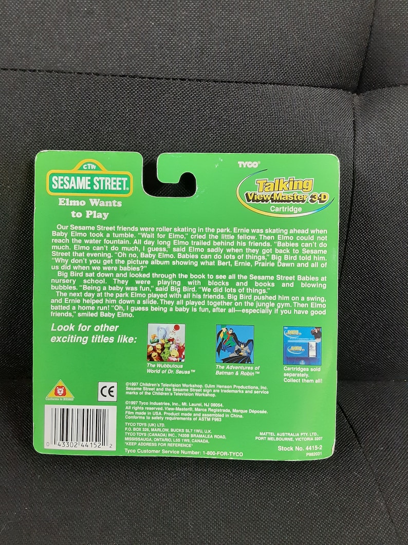 Vintage Tyco Sesame Street Talking Viewmaster 3D Cartridge New in ...