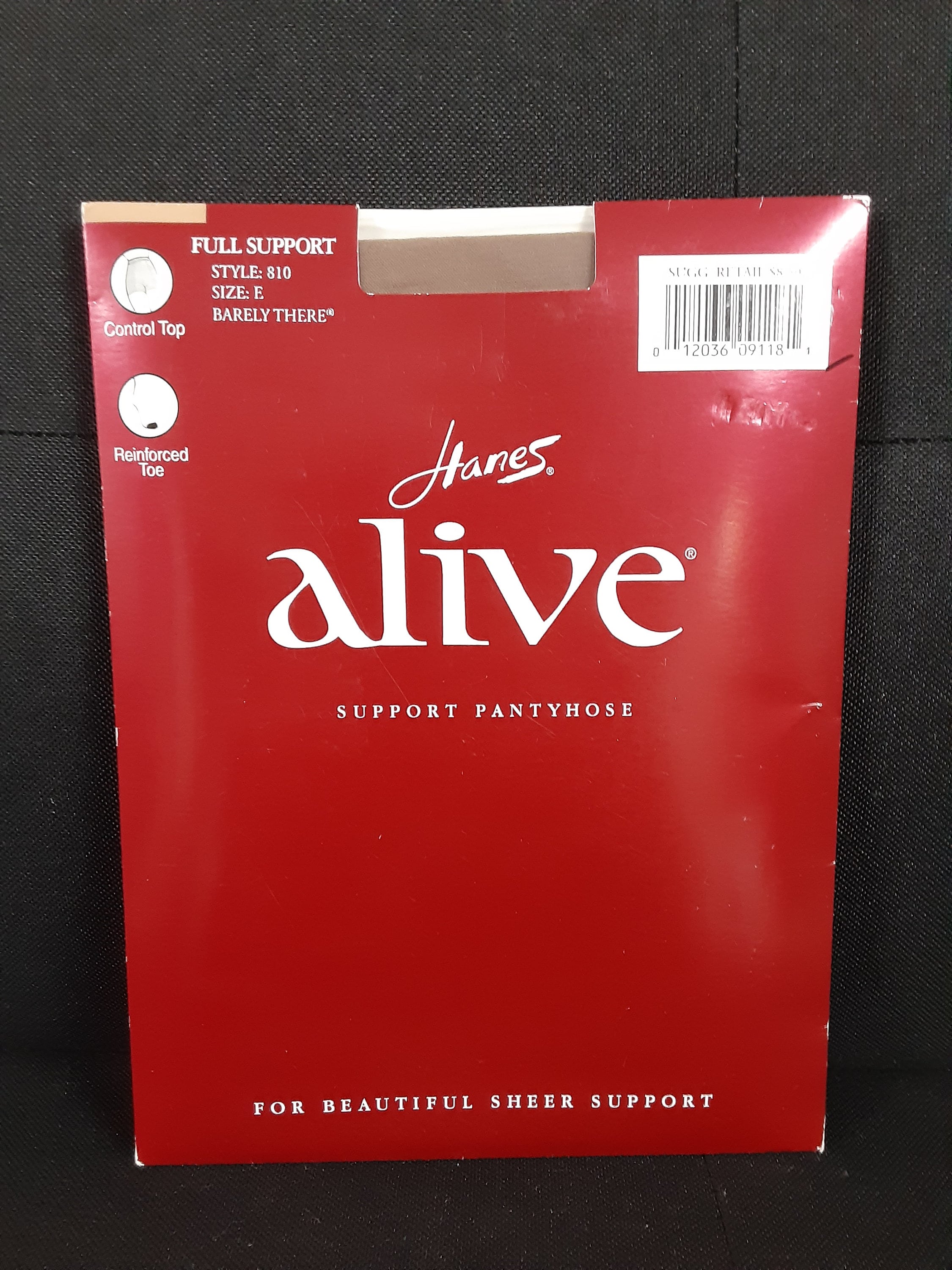 Vintage Hanes Alive Full Support Pantyhose New in Package Size E Barely ...