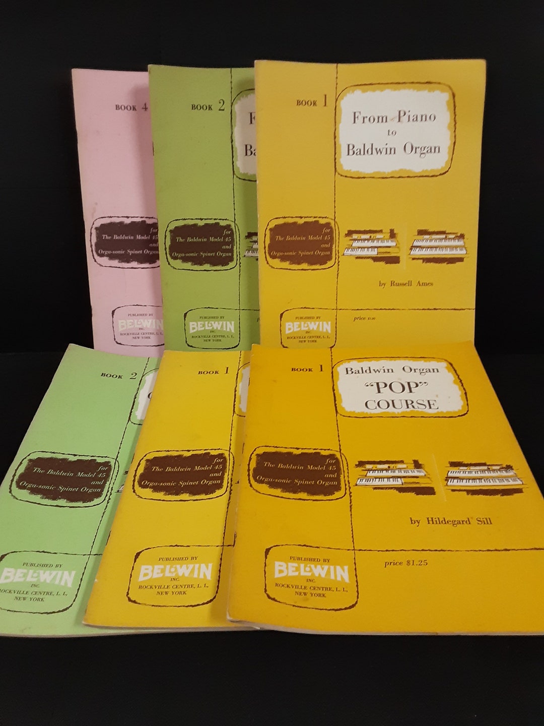 Vintage Lot of 6 Baldwin Organ Course Books From 1955 - Instructions ...