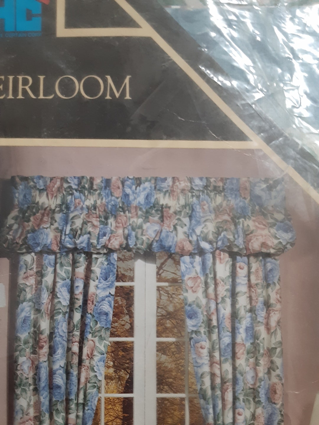 Vintage Home Curtain Corp Heirloom Pouf Valance 70x14 Floral Cotton ...