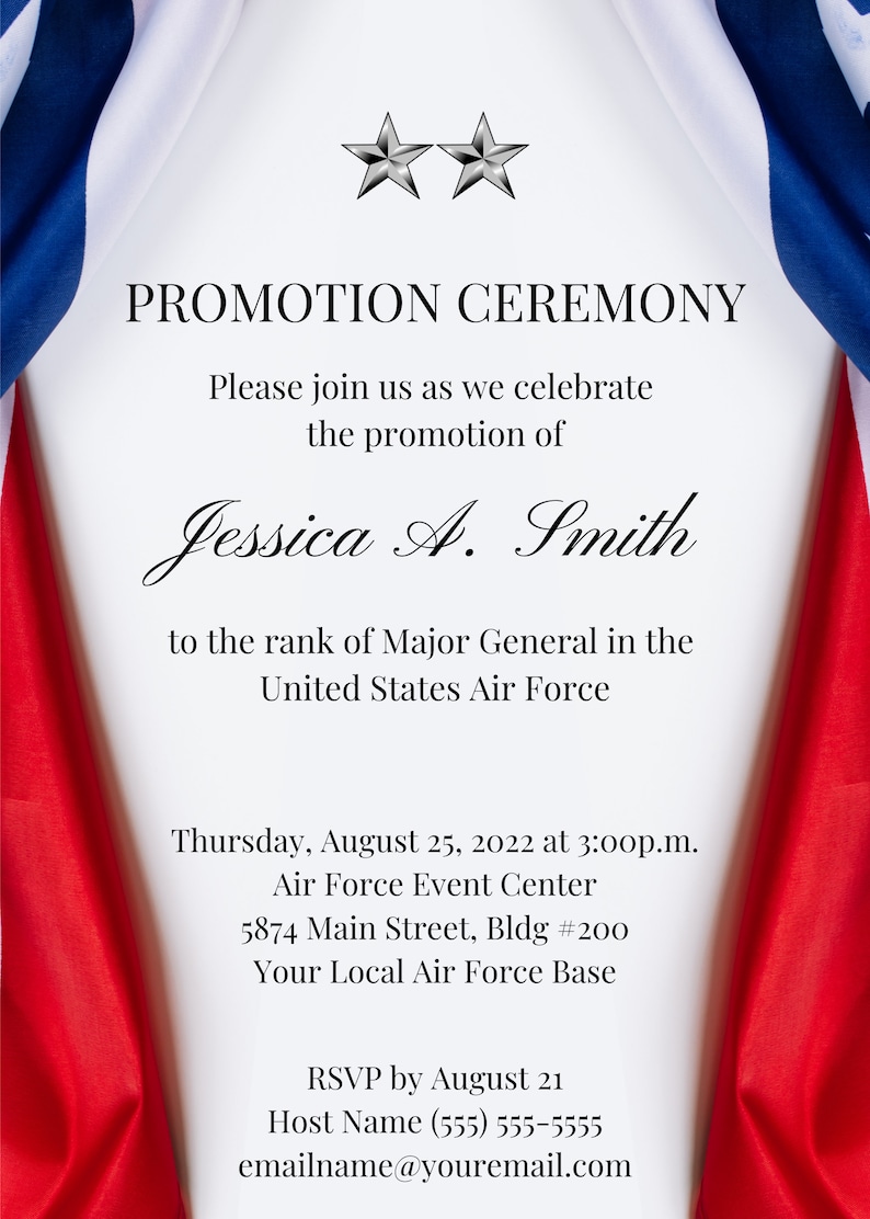 Air Force "flags" Announcement -promotion, Retirement, Commission ...