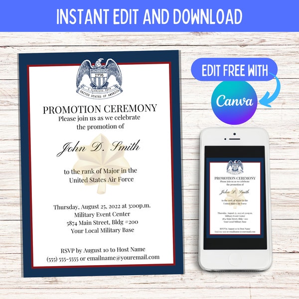 Military Promotion Invitation - Etsy