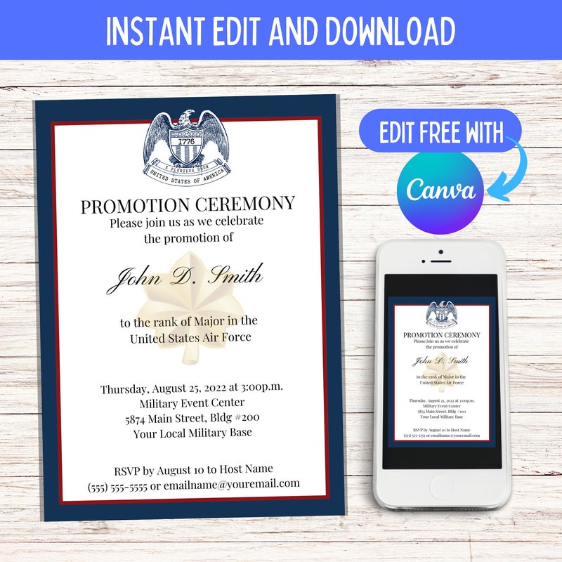 Military Commissioning Invitation Announcement - Etsy