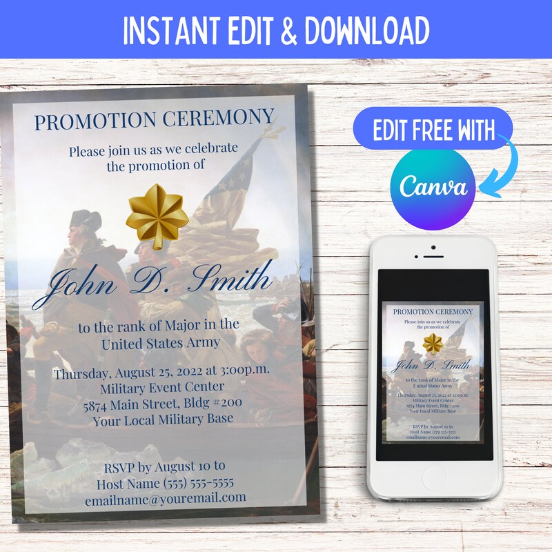 Army Military Officer Promotion Invitation - Etsy