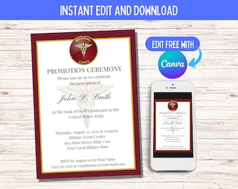 Army Promotion Ceremony Invitation - Etsy
