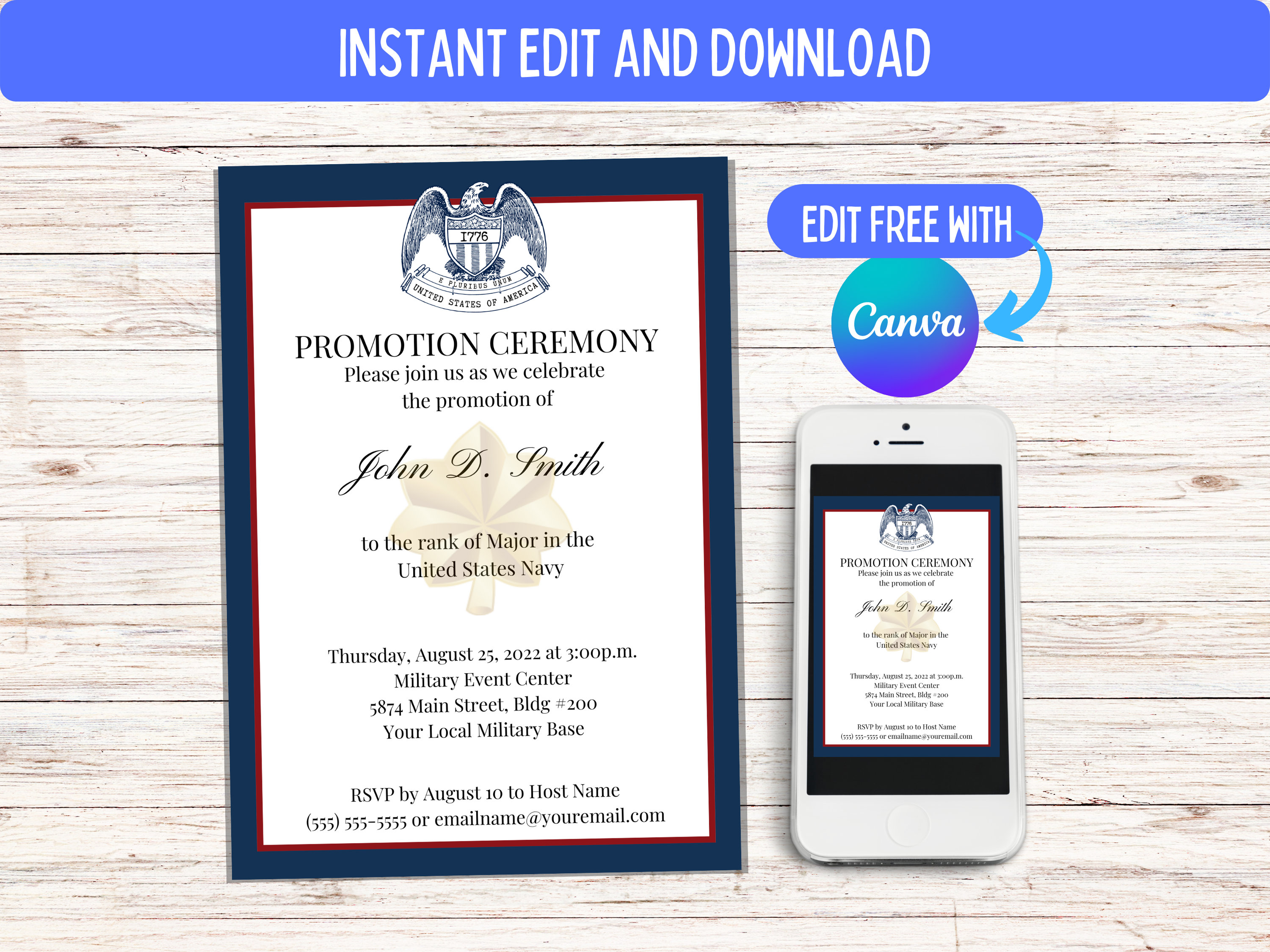 Navy "eagle" Announcement -promotion, Retirement, Commission ...