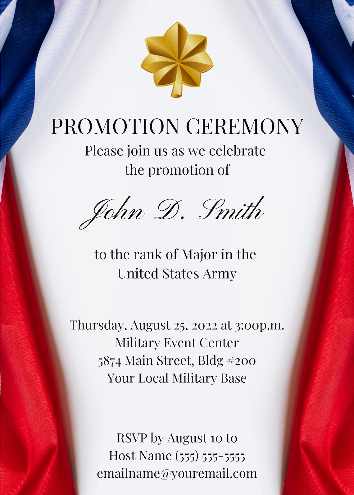 Army "flags" Announcement, Promotion, Retirement, Commission ...