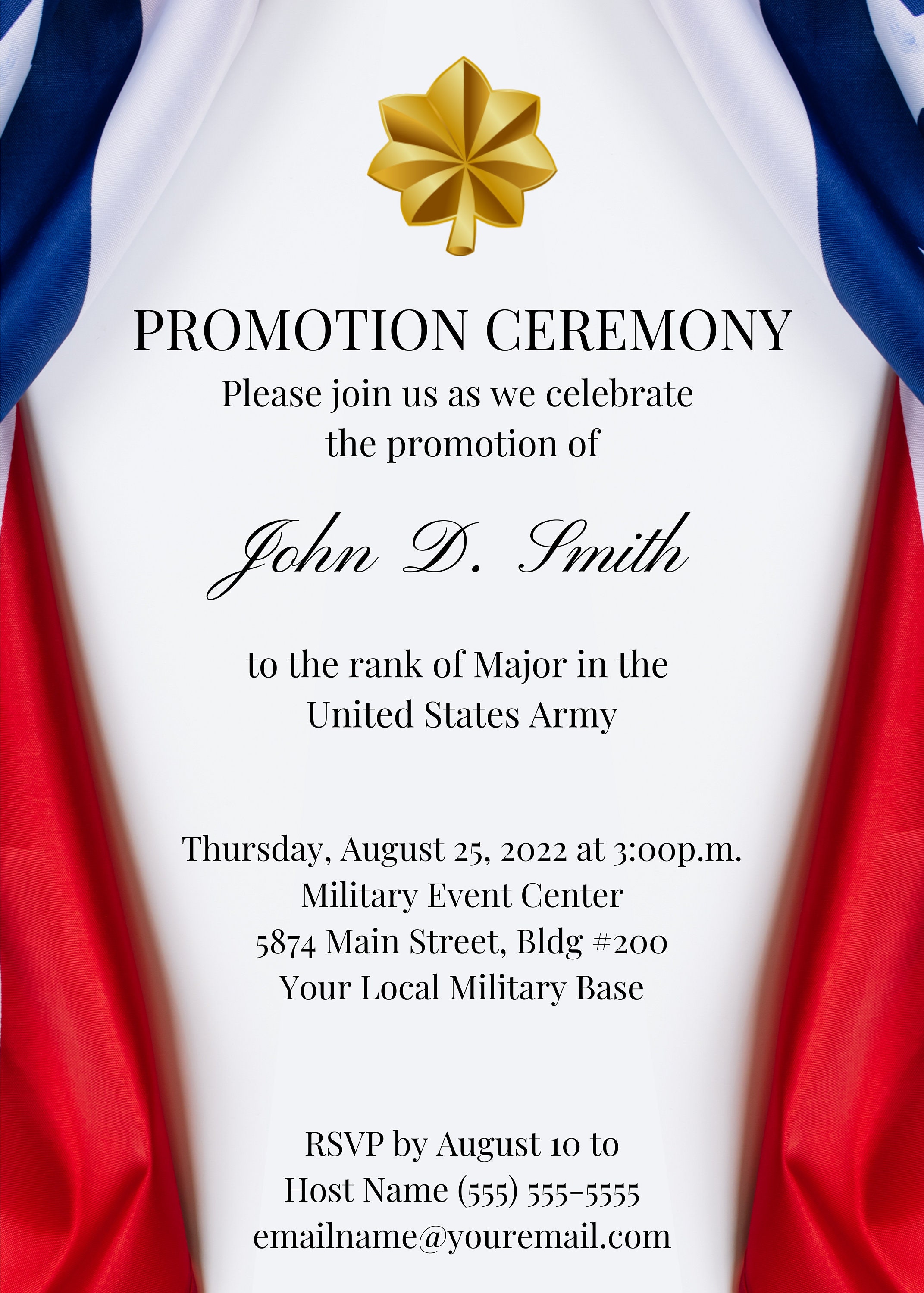 Army "flags" Announcement, Promotion, Retirement, Commission ...