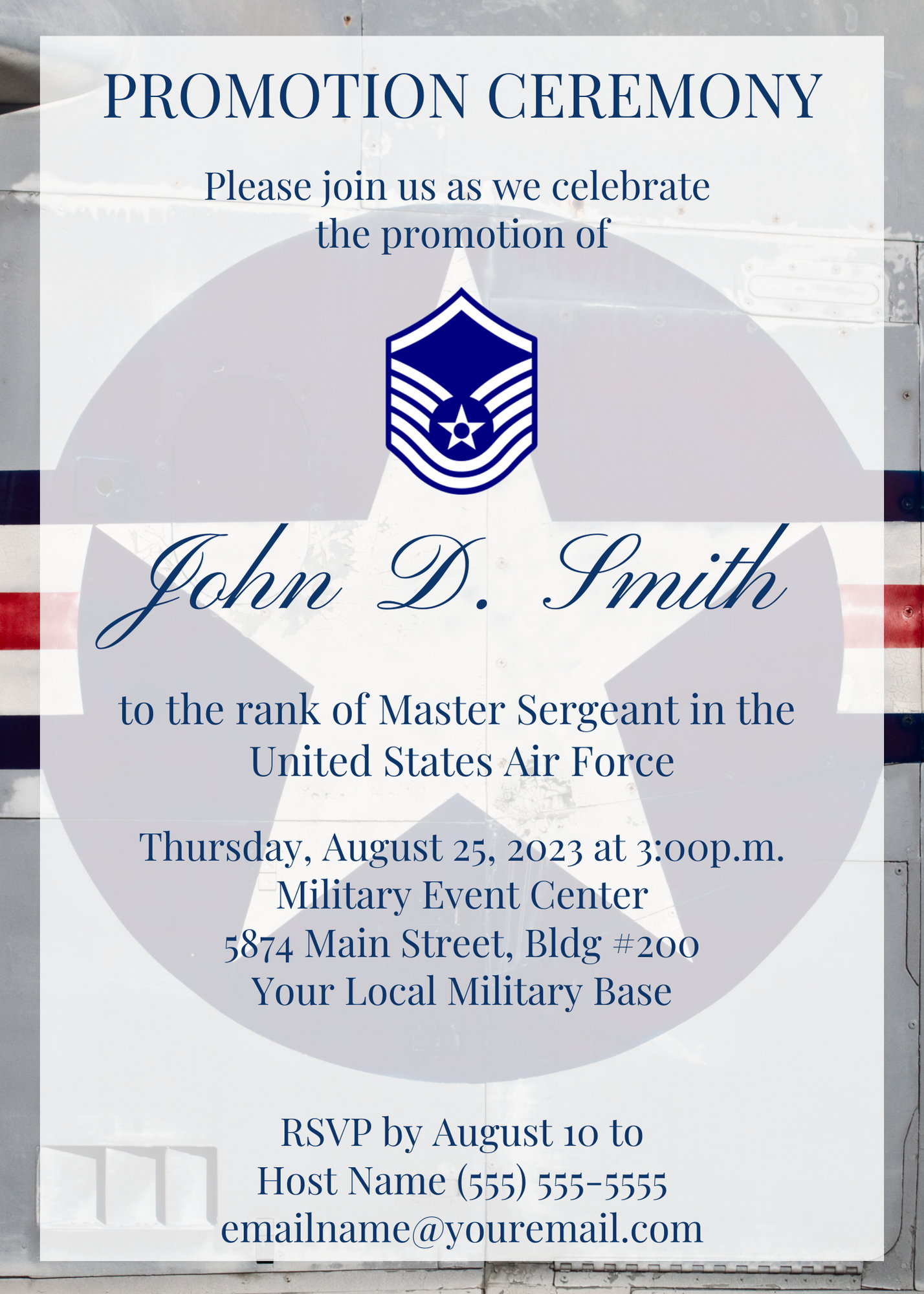 Air Force Announcement "vintage Plane" Promotion, Retirement ...